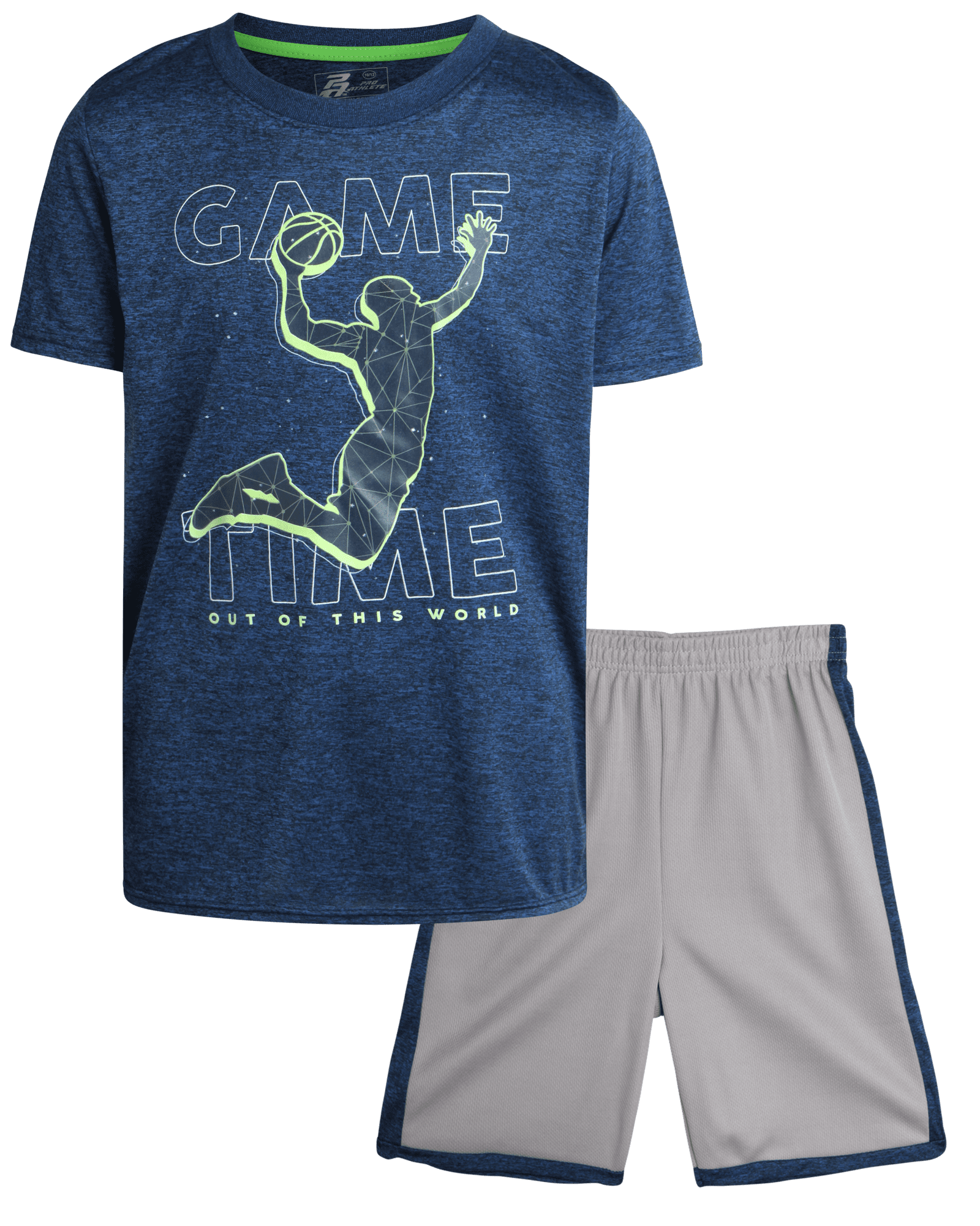 Pro Athlete Boys' Active Shorts Set - 2 Piece Perfomance T-Shirt and ...