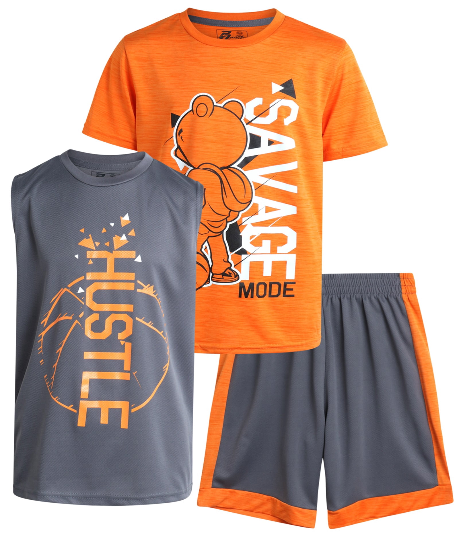 Pro Athlete Youth Boys' 3-Piece Athletic Gym Wear - Dry Fit T-Shirt ...