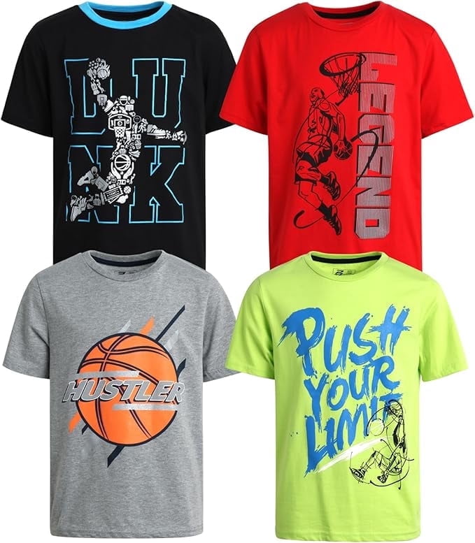 Pro Athlete, Boys Athletic Shirts, 4 Pack, Dry Fit Active Performance ...