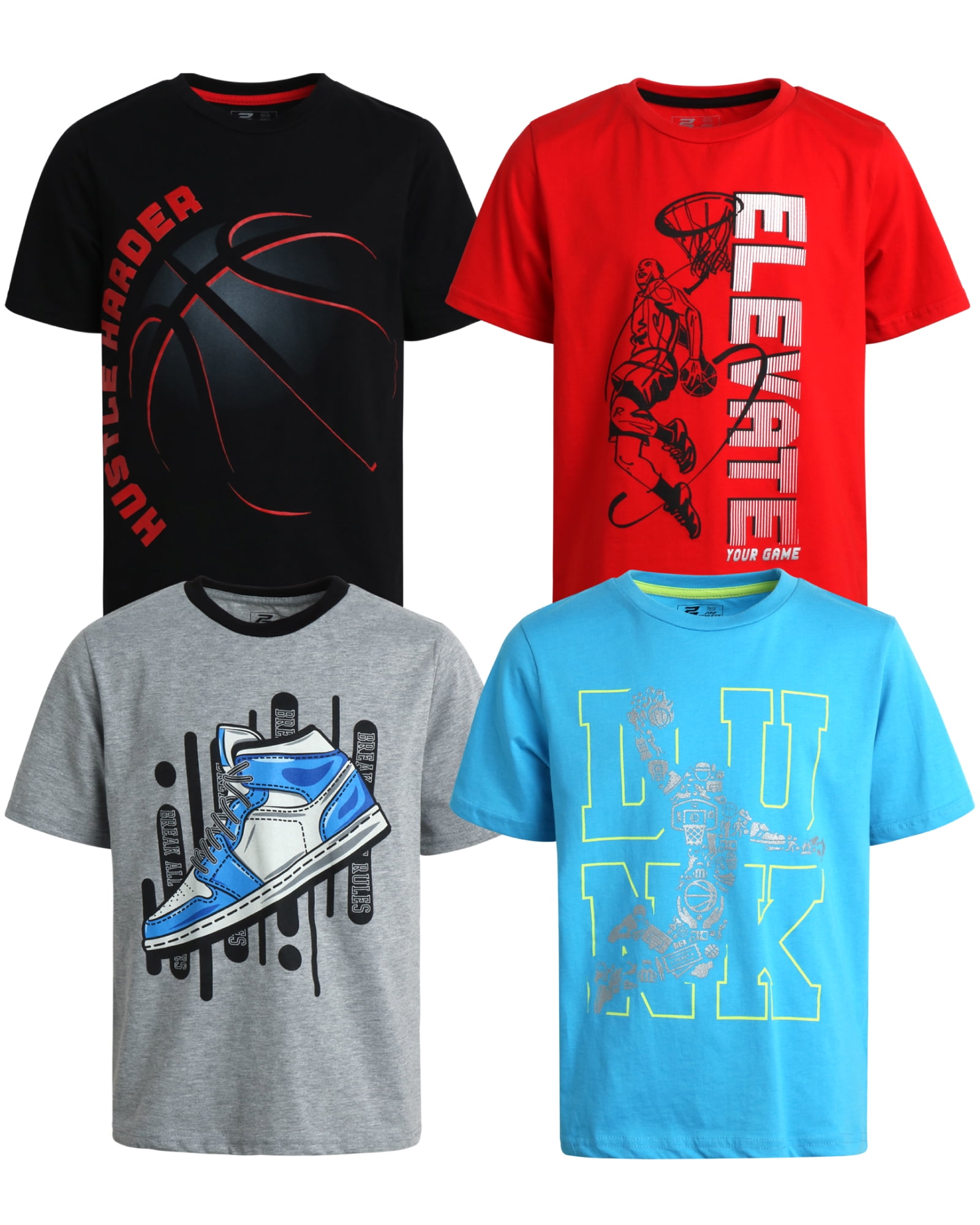 Pro Athlete Boys' Dry Fit Performance T-Shirts, 4 Pack, Short Sleeve ...