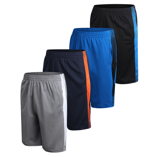Pro Athlete Youth Boys' Quick-Dry Athletic Shorts - 4 Pack Gym ...