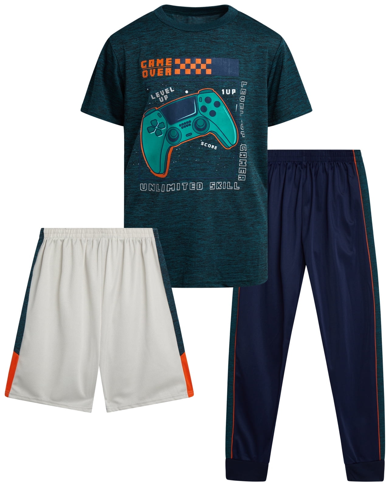 Pro Athlete Boys' Athletic Outfit Set - 3 Piece Active T-Shirt, Shorts ...
