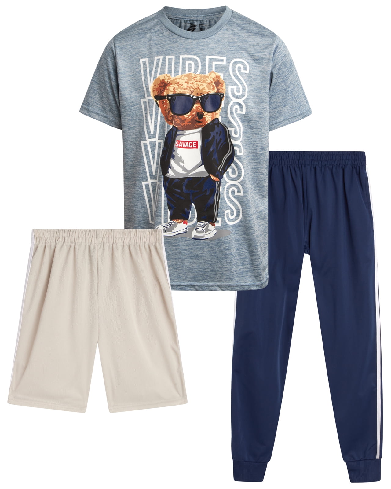 Pro Athlete Boys' Activewear Set, T-Shirt, Shorts and Jogger Pants ...