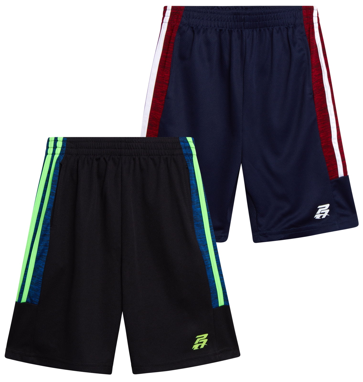 Pro Athlete Boys' Athletic Shorts 2 Pack, Knee Length, Quick Dry ...