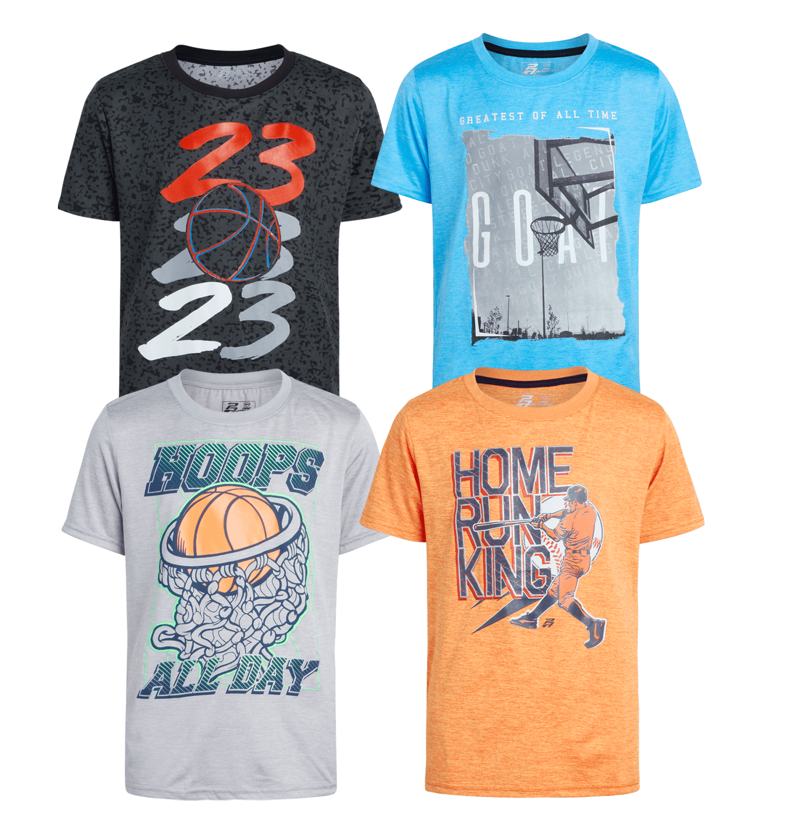 Pro Athlete Boys' Active Wear, 4 Pack Athletic Dri Tops, Performance ...