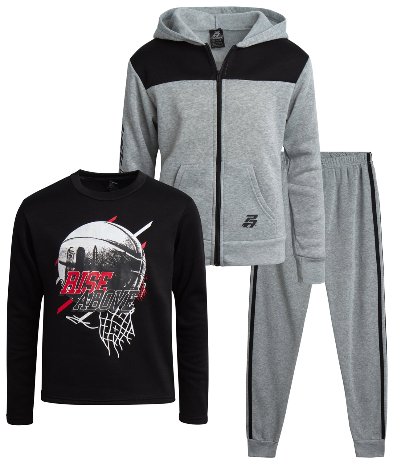 Pro Athlete Boys' Jogger Set - 3 Piece Fleece Sweatsuit Kids Clothing ...