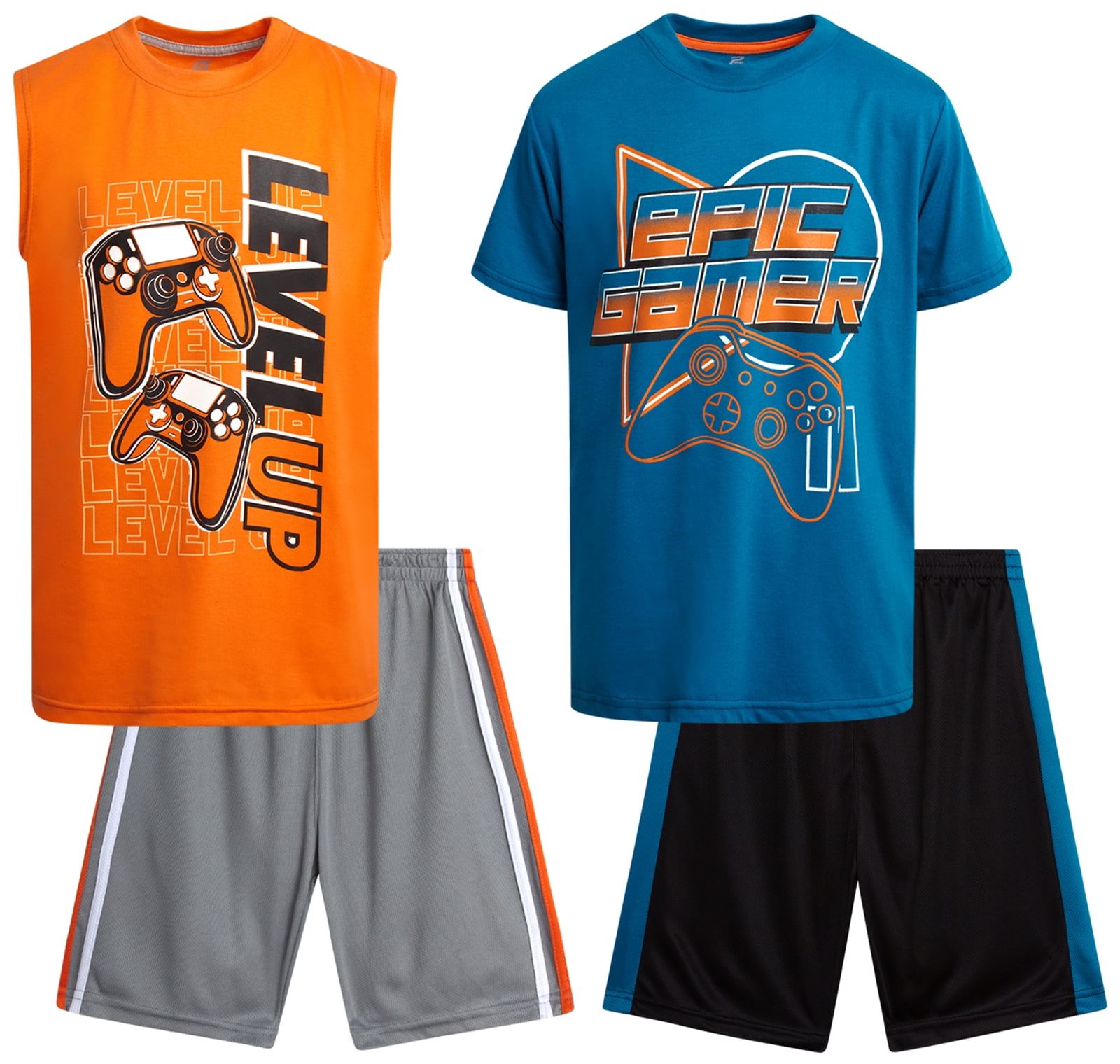 Pro Athlete Boys Short Sets - 4 Piece Graphic Tees and Tank Tops with ...