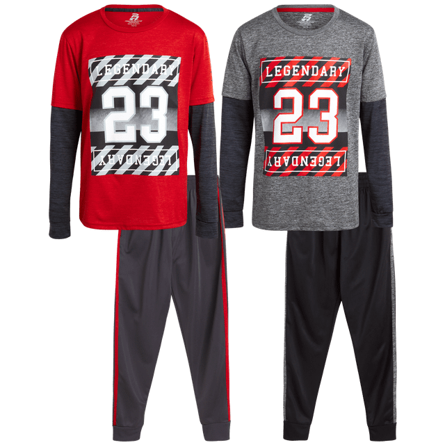 Pro Athlete Boys’ Sweatsuit Set - 4 Piece Performance Shirt and Tricot ...