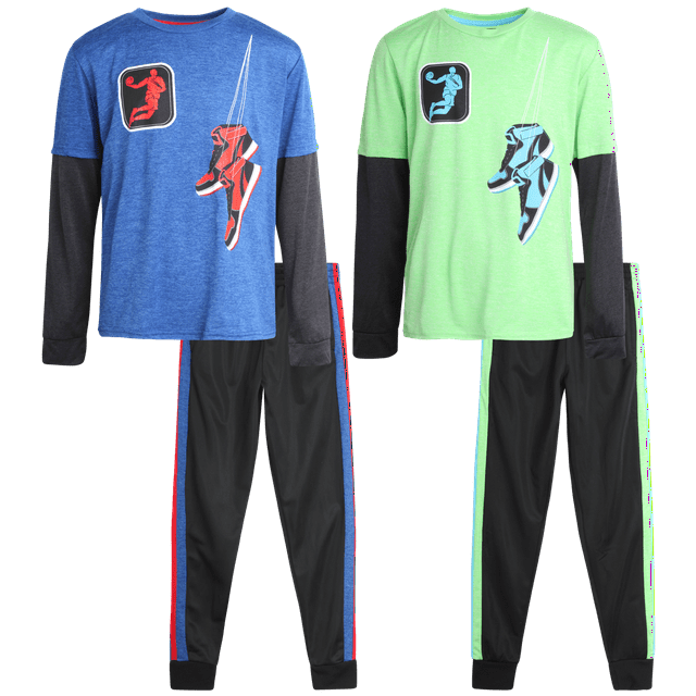 Pro Athlete Boys’ Sweatsuit Set - 4 Piece Performance Shirt and Tricot ...