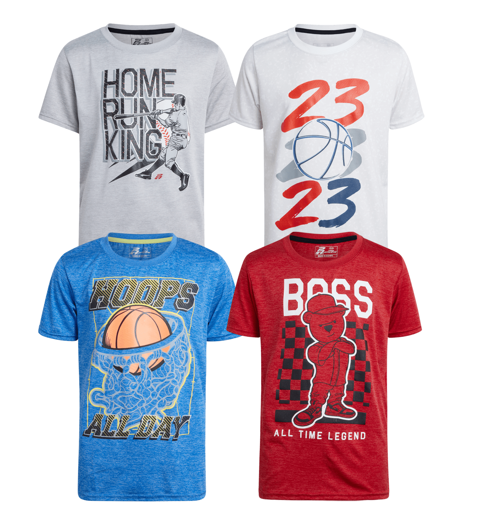 Pro Athlete Boys’ T-Shirt - 4 Pack Dry Fit Performance Short Sleeve ...