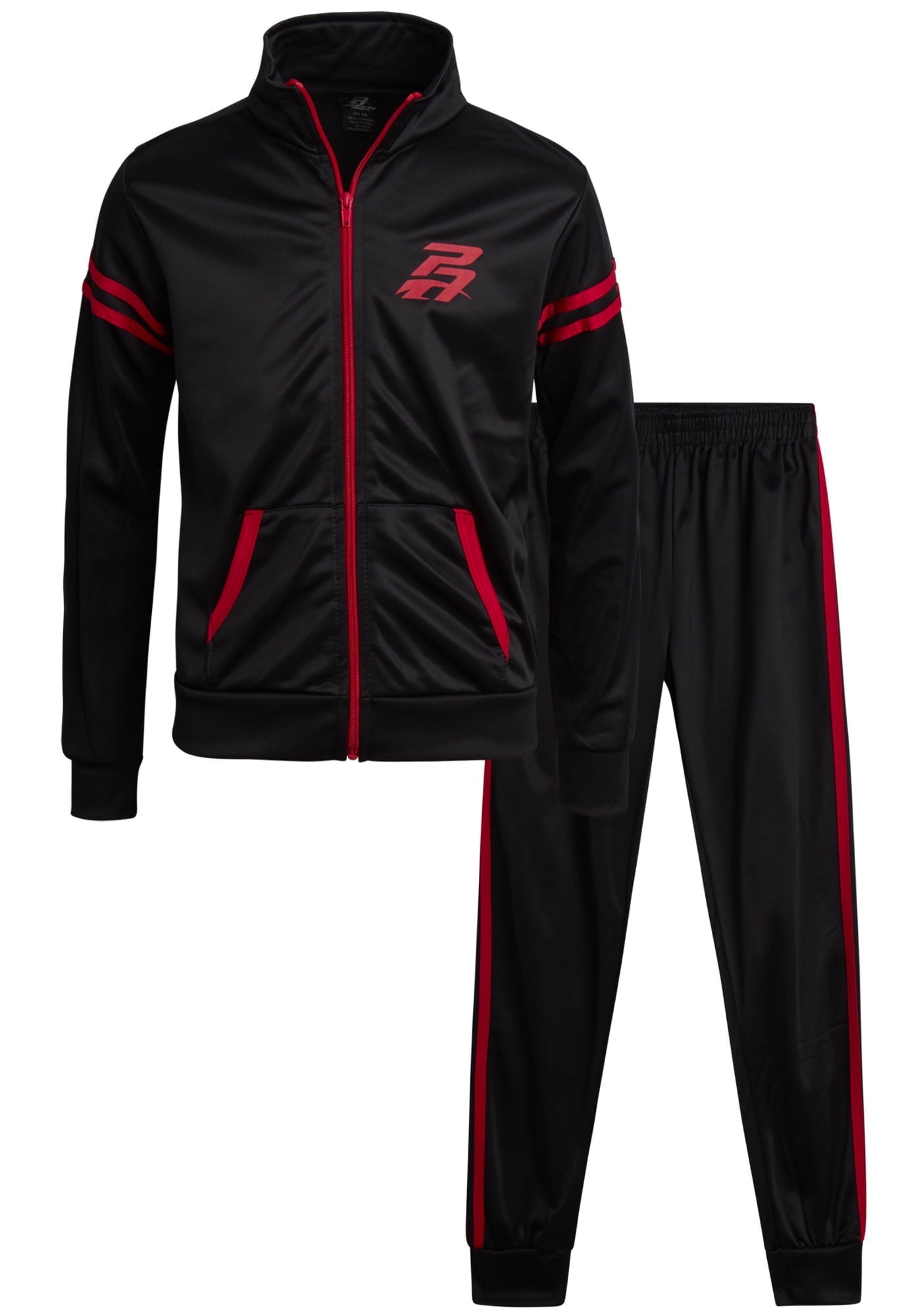Pro Athlete Boys Tracksuit Set - 2 Piece Tricot Mock Neck Sweatshirt ...