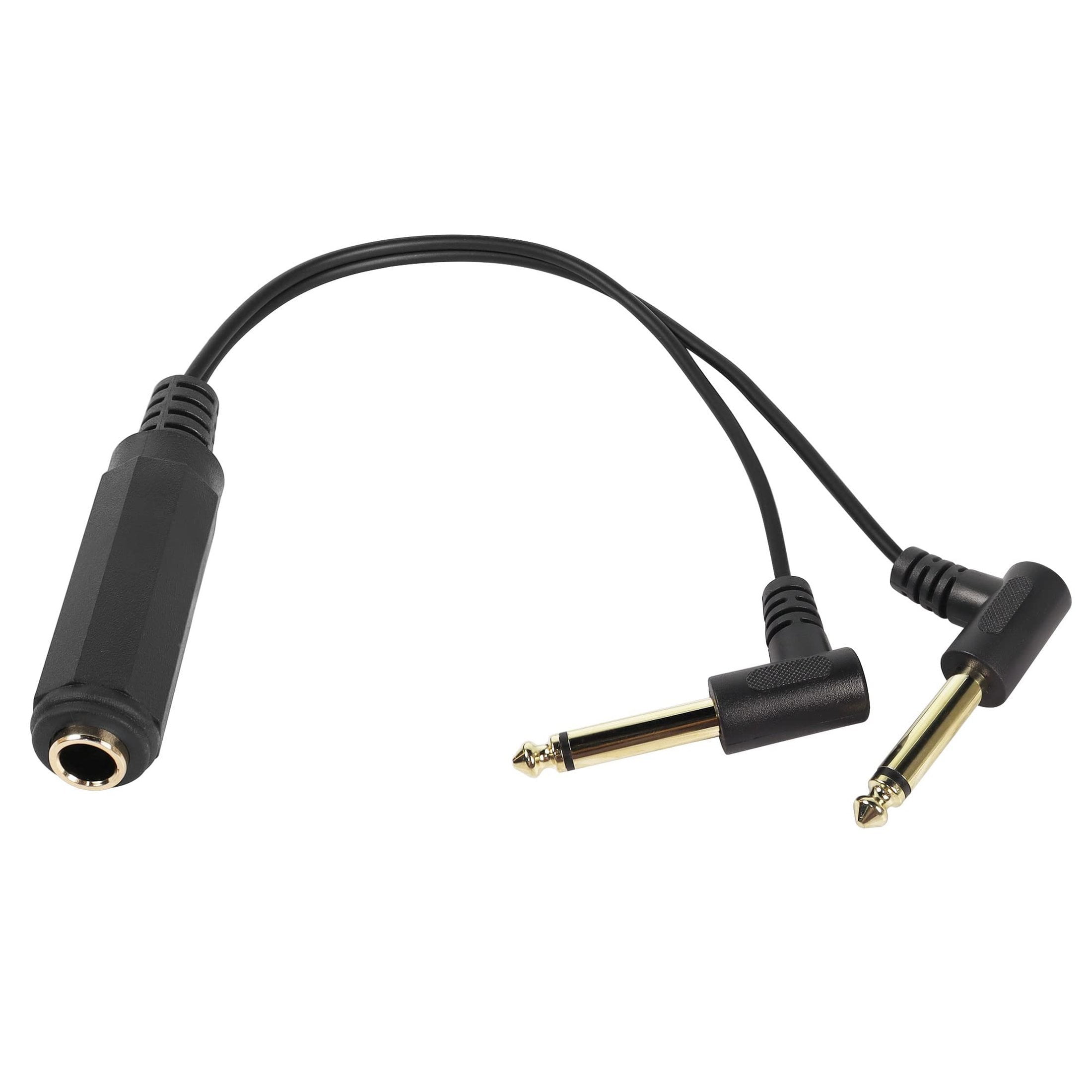 Pro Audio 90 Degree Dual 6.35mm Mono Y Splitter Cable for Studios ...