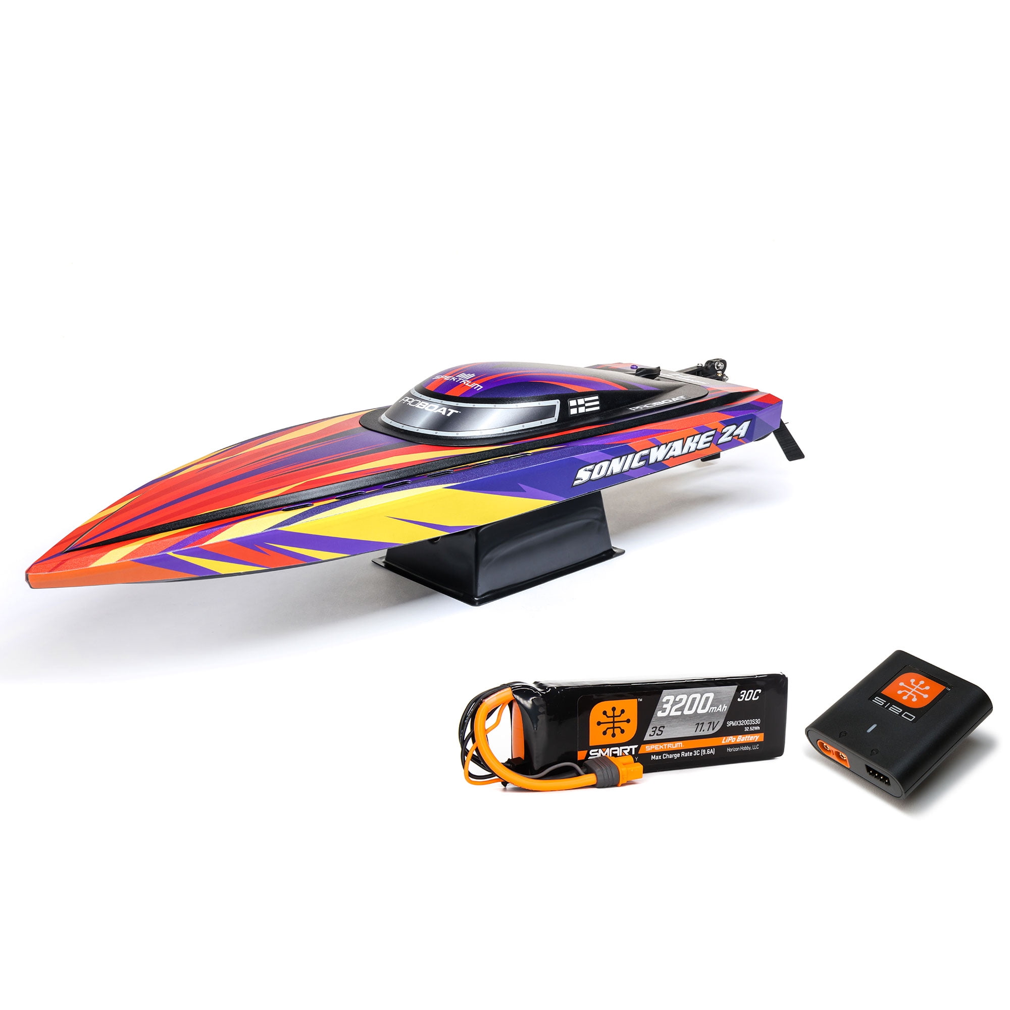 Pro Boat Sonicwake 24" Self-Righting Brushless Deep-V RTR Battery ...