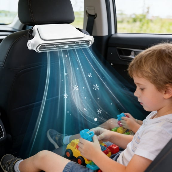 Car Fan, Rechargeable Car Fan with 3 Speeds, Low Noise, Strong Magnetic ...