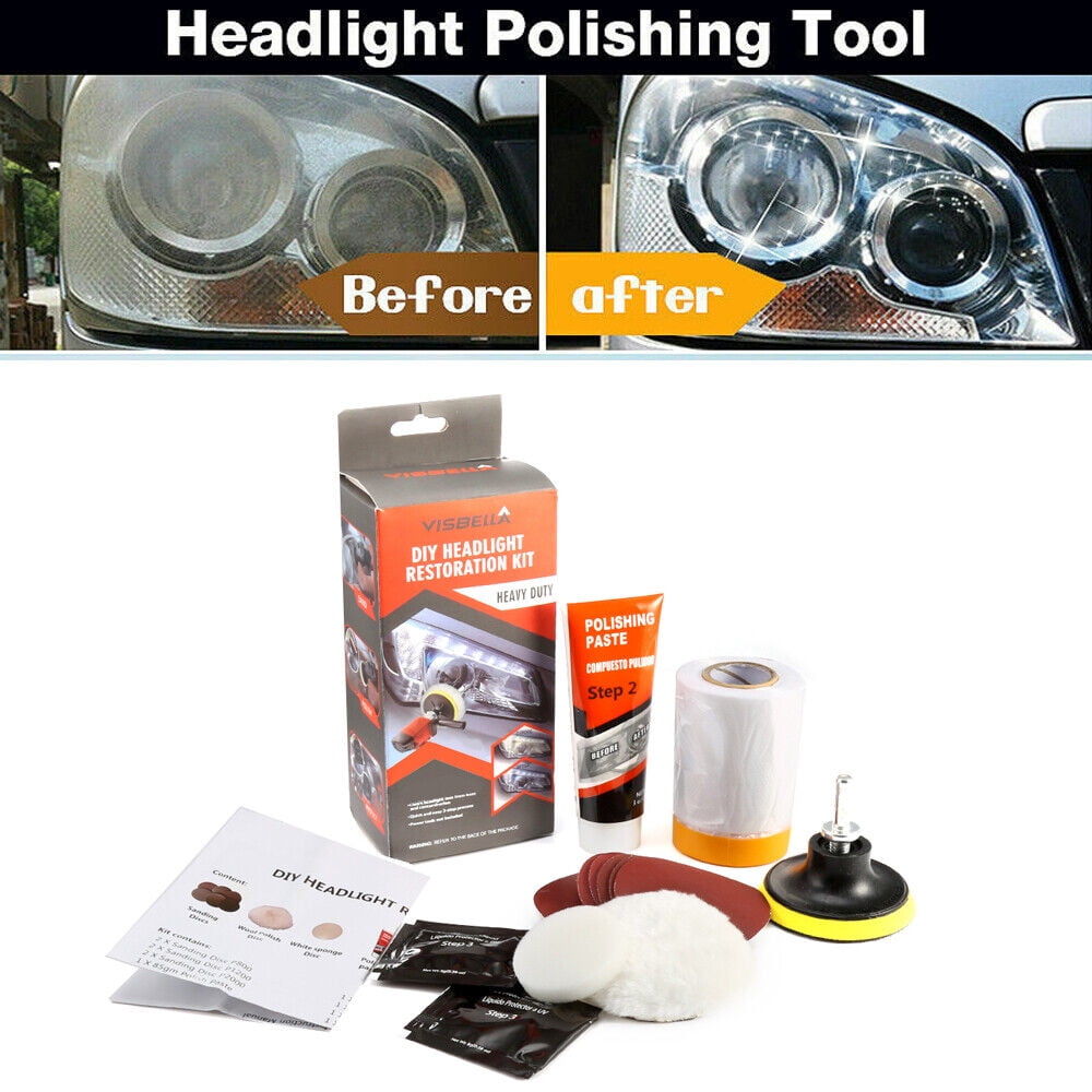 Pro Car Headlight Lens Restoration Repair Kit Polishing Cleaner ...