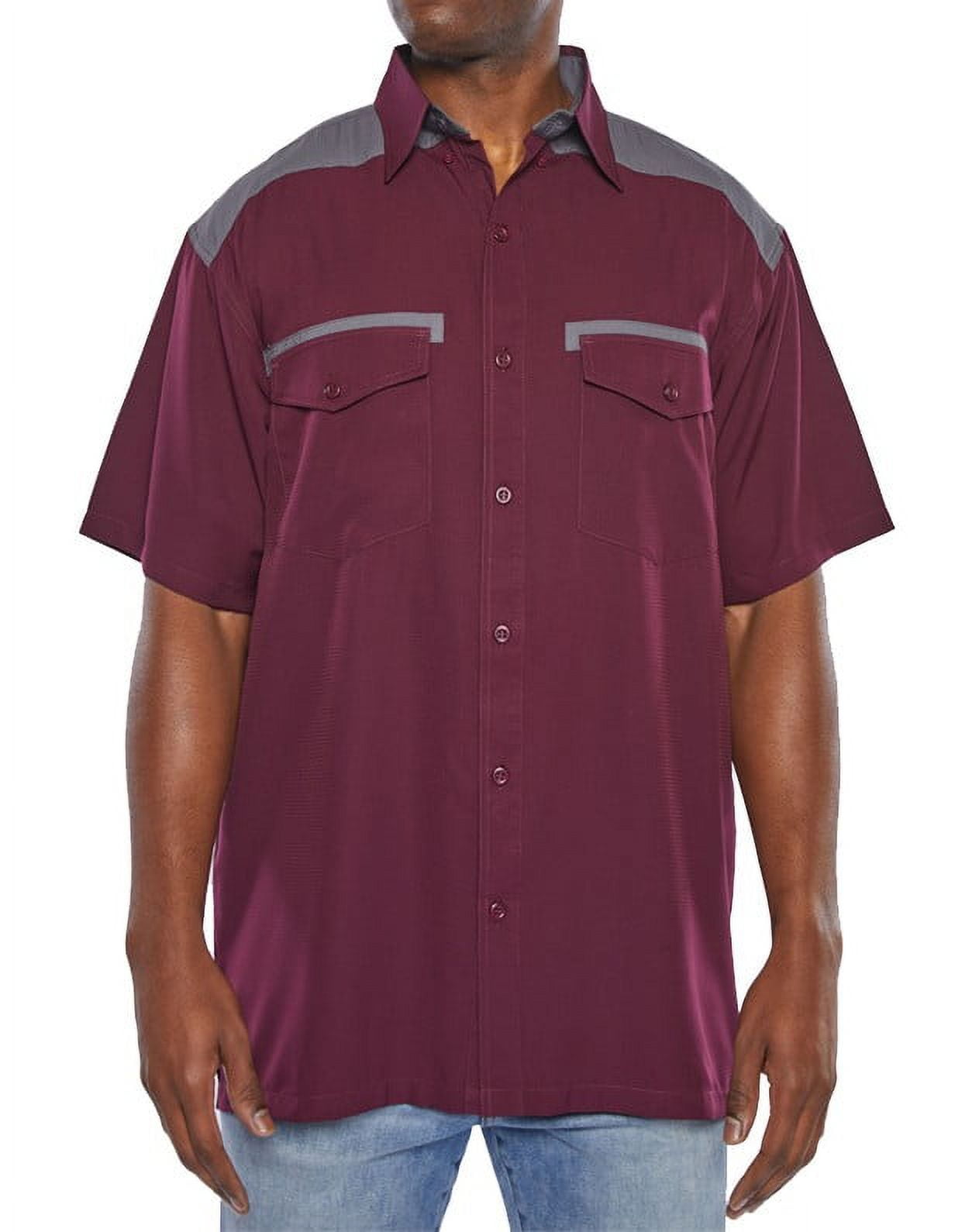 Pro Celebrity Color Block Fishing Shirt (Maroon, M) - Walmart.com