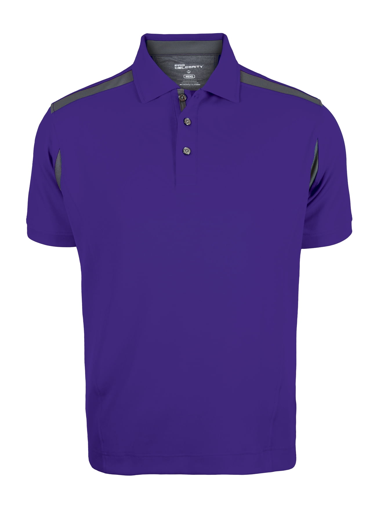 Pro Celebrity Men's CEO Polo Shirt (Large, Purple & Graphite) - Walmart.com