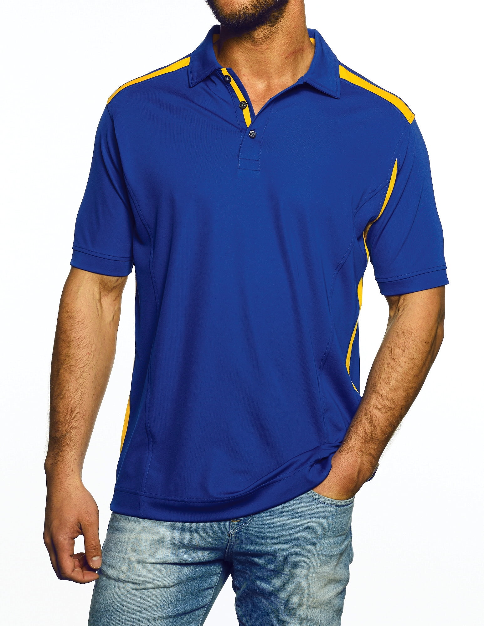 Pro Celebrity Men's CEO Polo Shirt (Large, Royal & Gold) - Walmart.com