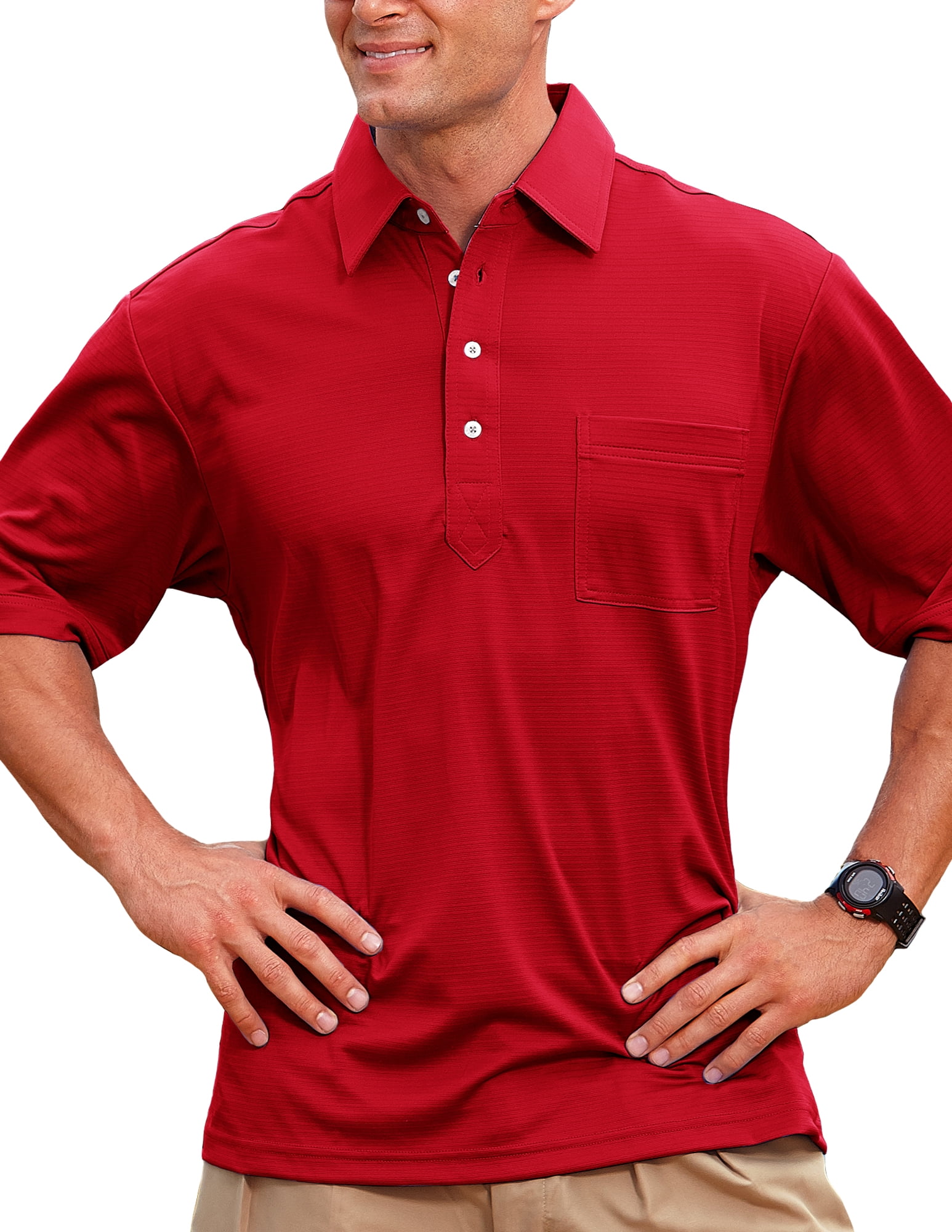 Pro Celebrity® Men's Original Basic Member Polo Shirt (Large, Deep Red ...