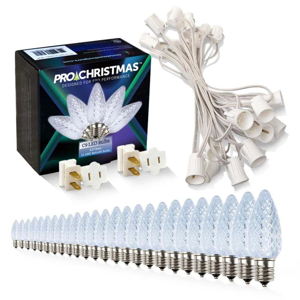 Pro Christmas C9 LED Patio Lights Kit for Rooflines & Pathways – Cut to ...