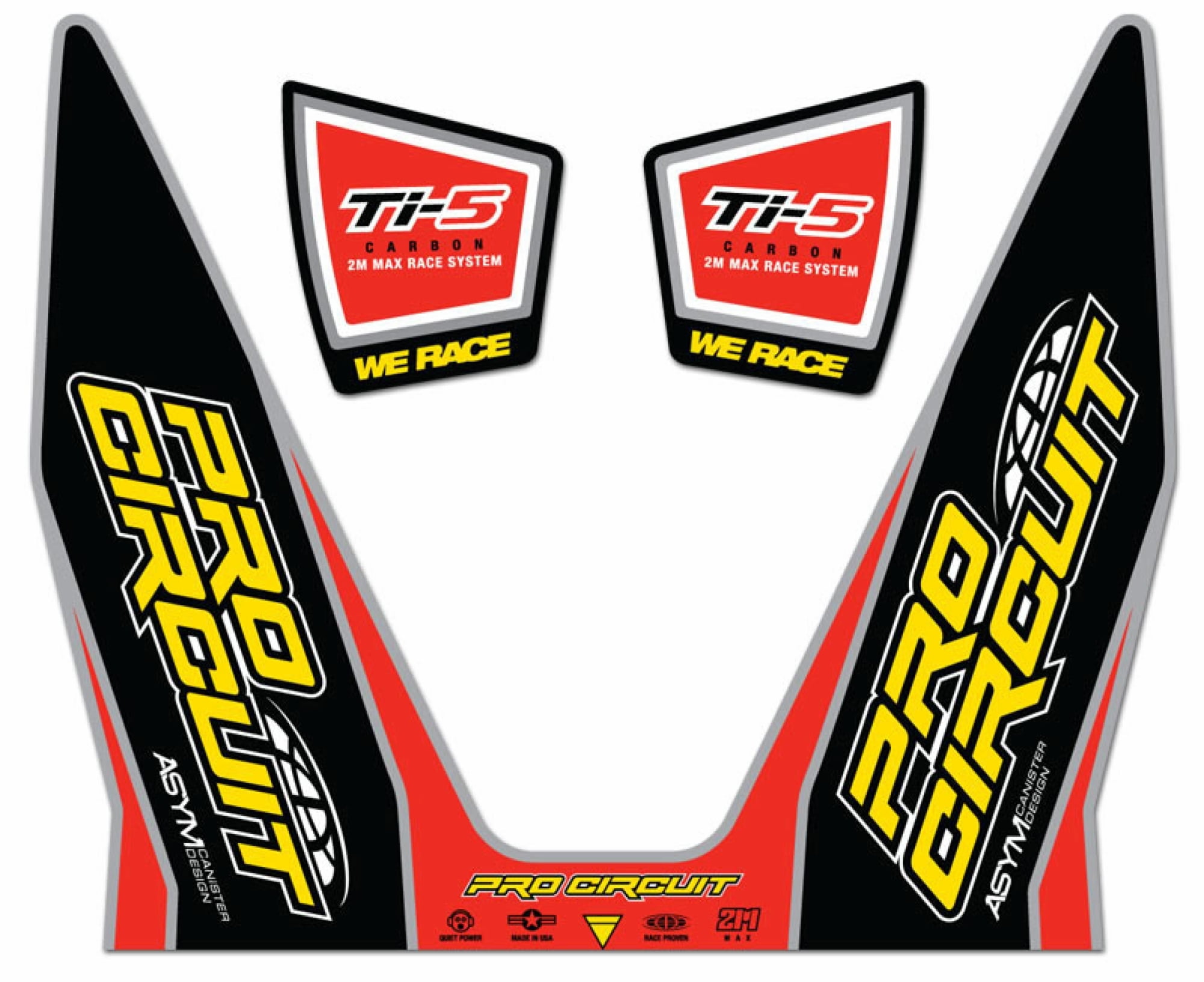 Pro Circuit Black/Red/Yellow Ti-5 Exhaust Decal Kit (DC12TI5) - Walmart.com