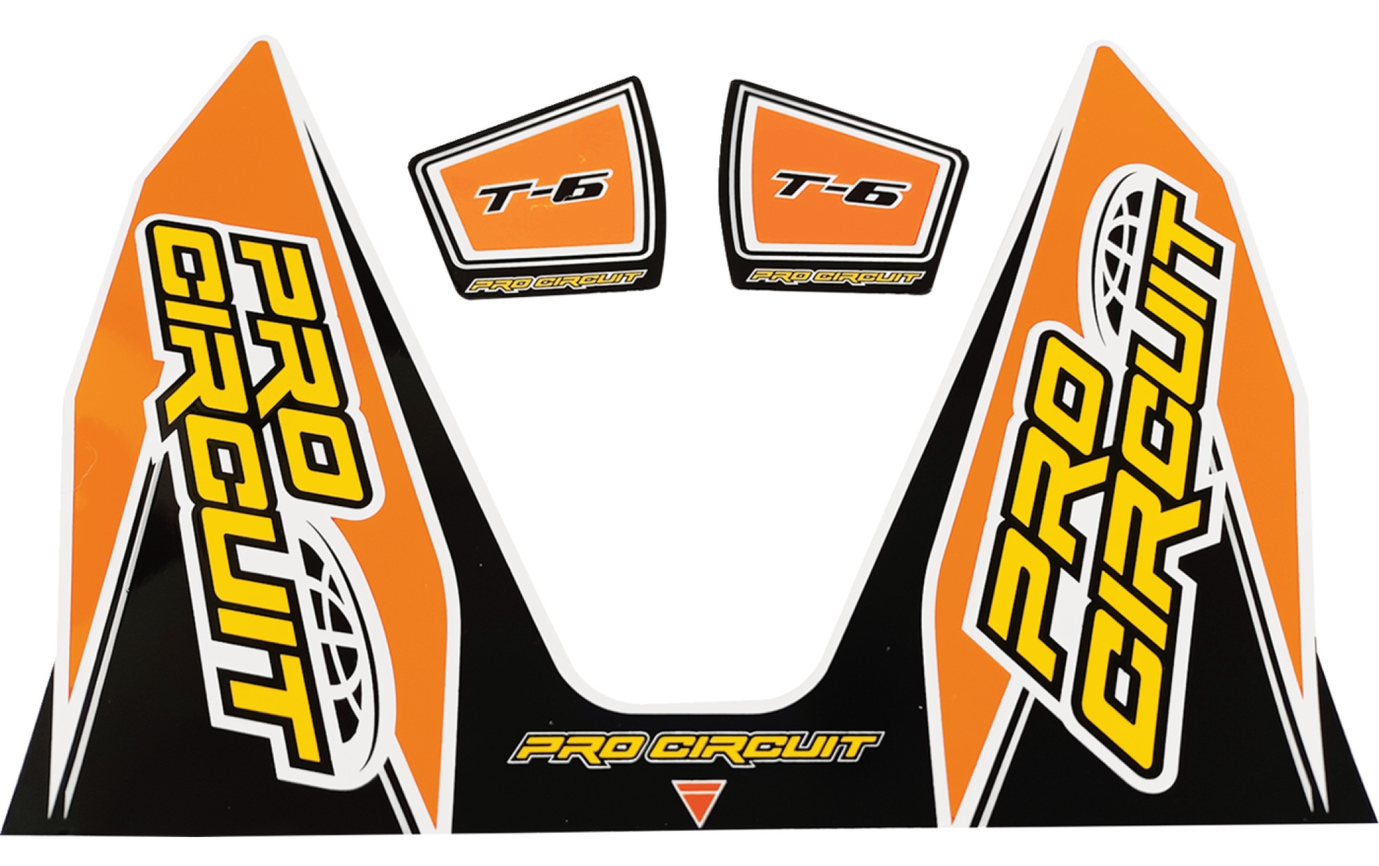 Pro Circuit Orange/Yellow/Black T-6 Exhaust Decal Kit (DC22T6-ORANGE ...