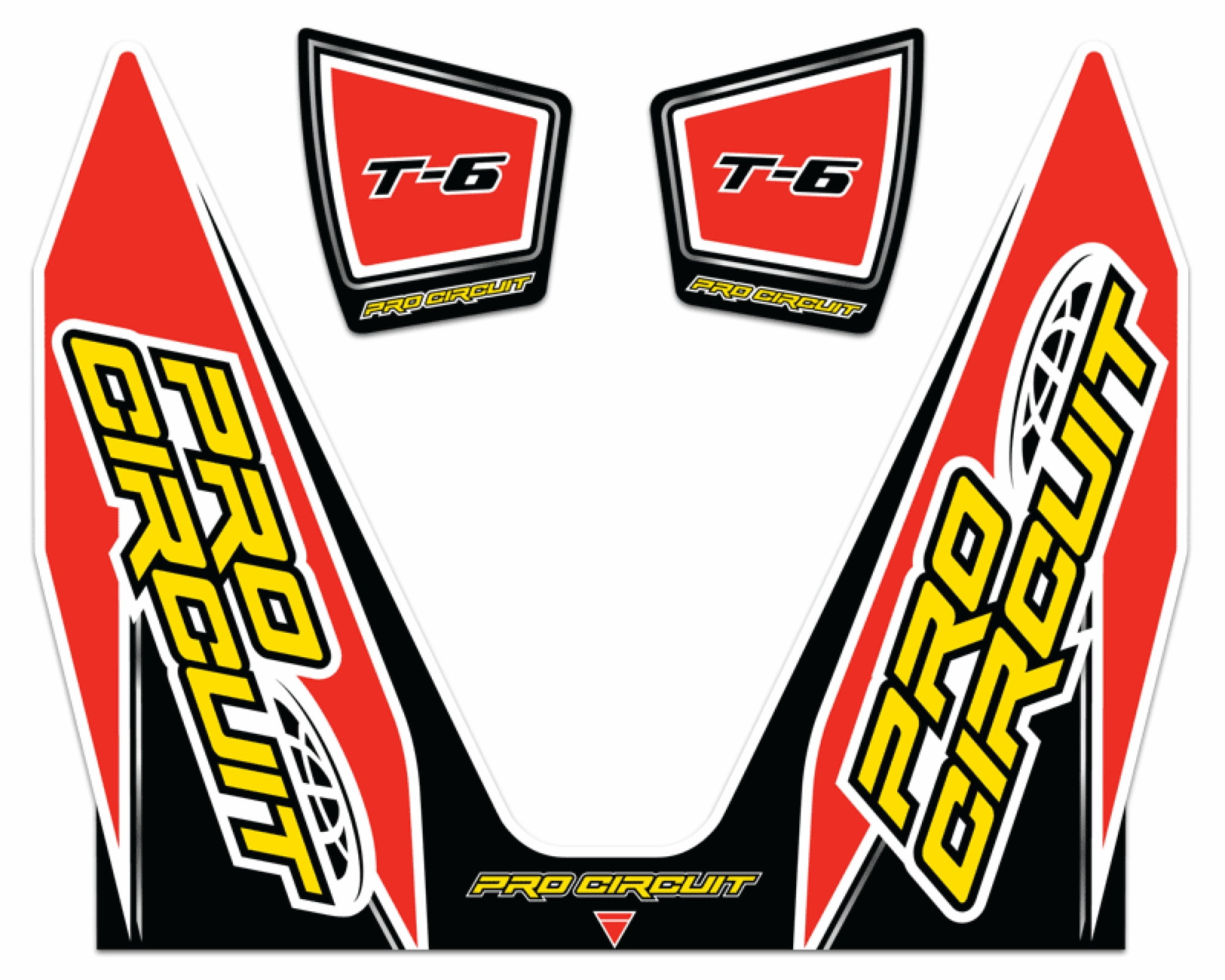 Pro Circuit Red/Yellow/Black T-6 Exhaust Decal Kit (DC14T6-CRF ...