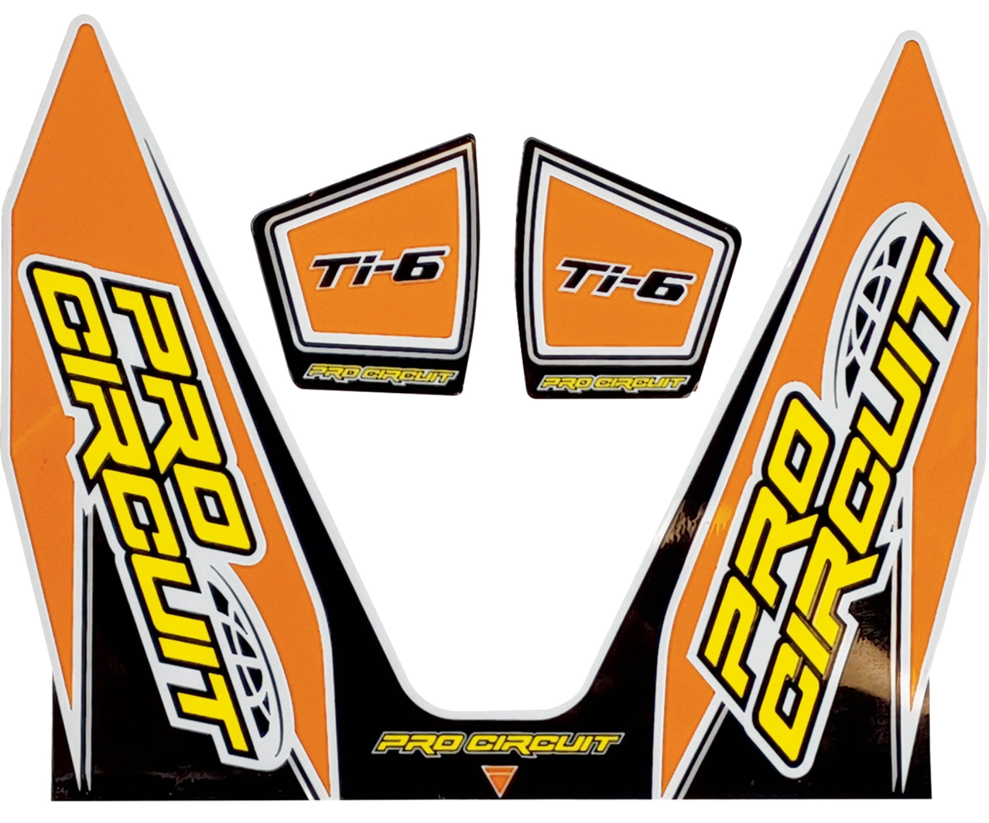 Pro Circuit Ti-6 Exhaust Muffler Orange/Black Decal Sticker Kit ...