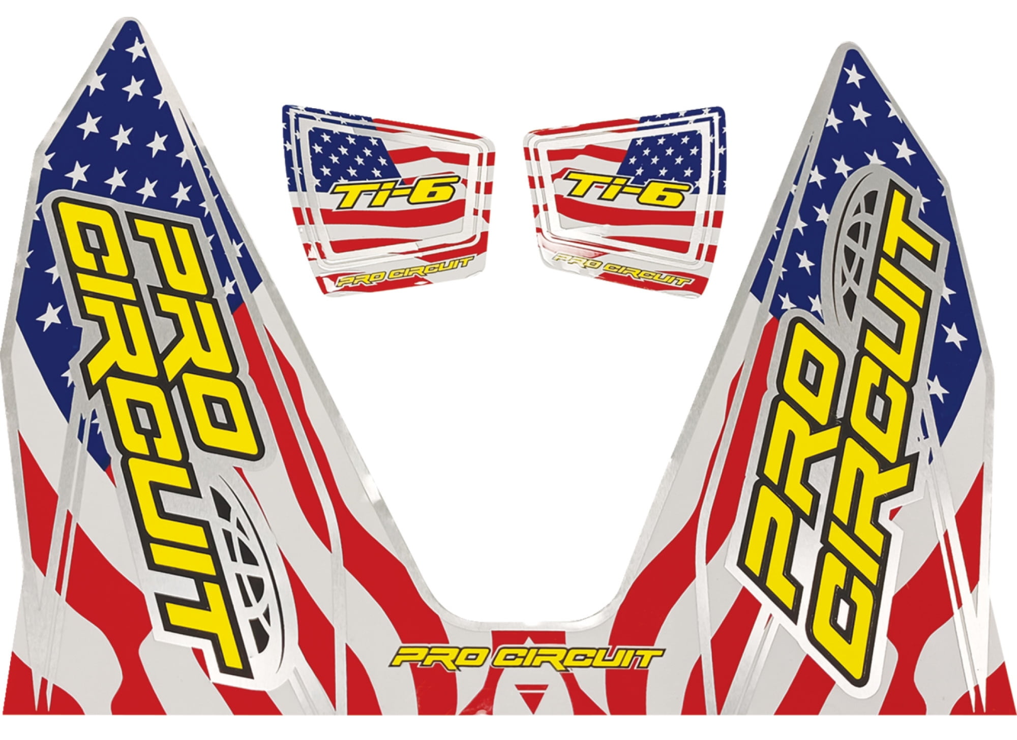 Pro Circuit Ti-6 Exhaust Muffler Stars & Stripes Decal Sticker Kit ...