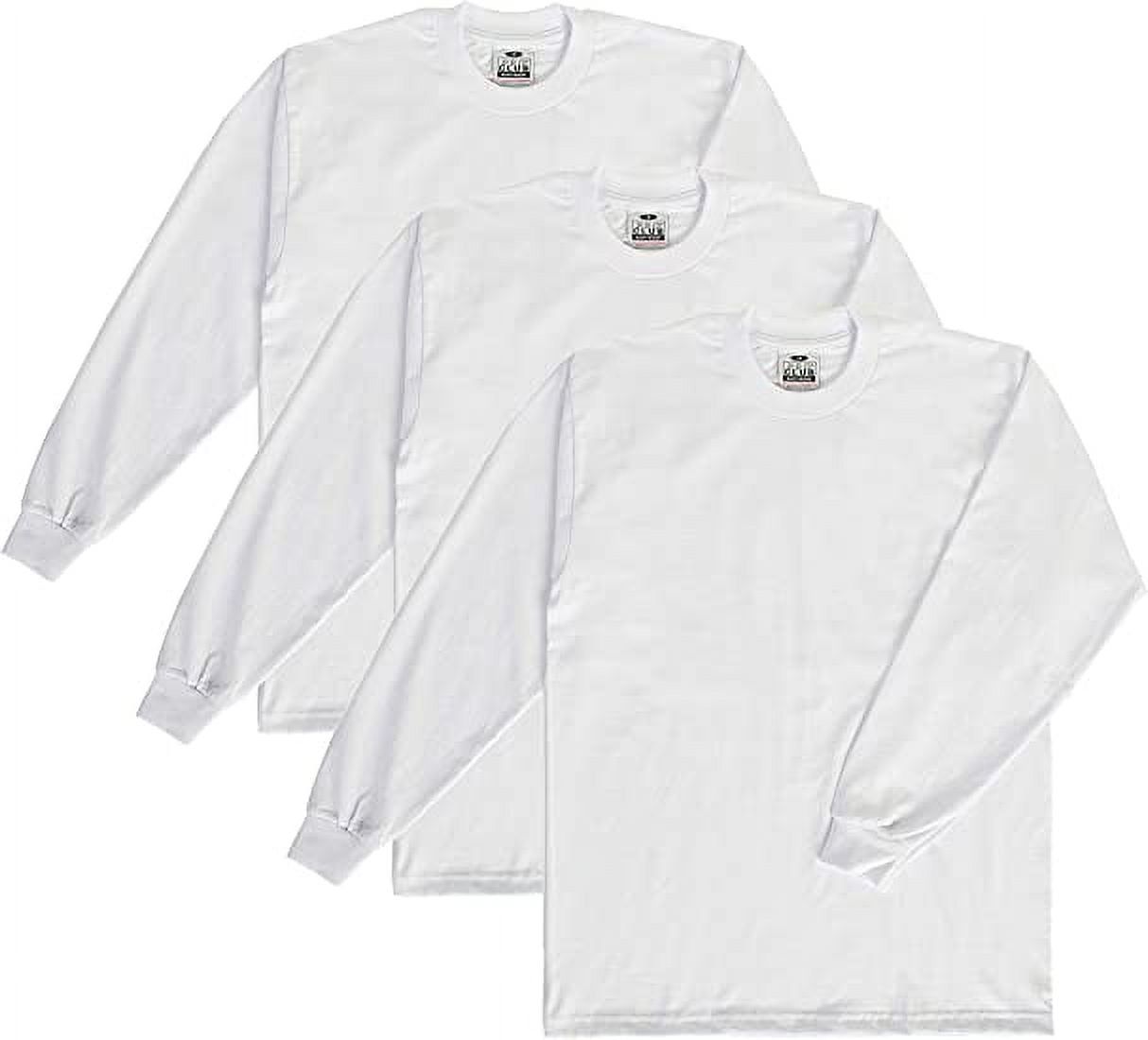 Pro Club Men's Heavyweight Cotton-Polyester Blend, 3-Pack Long Sleeve ...