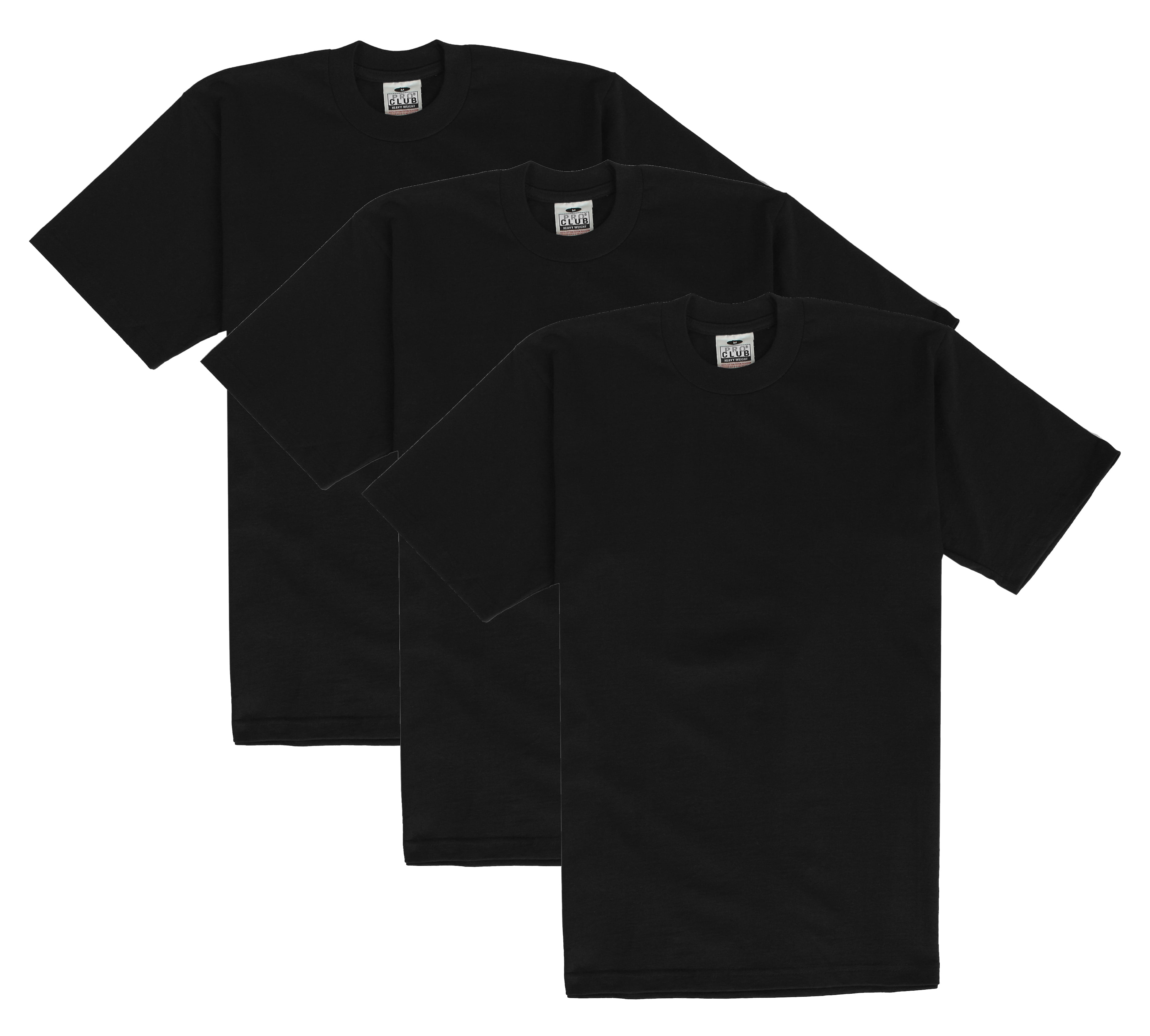 Pro Club Men's 3-Pack Heavyweight Cotton Short Sleeve Crew Neck T-Shirt ...