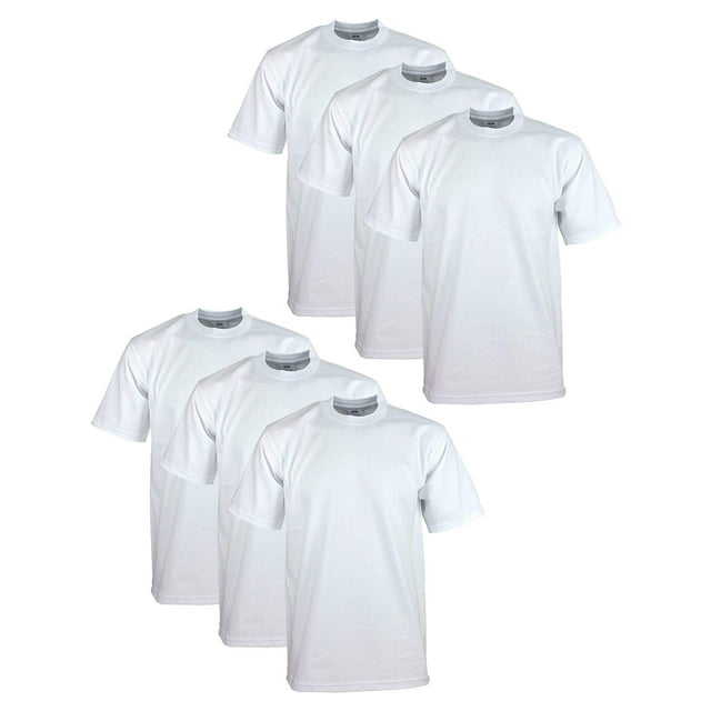 Pro Club Men's Big Tee 6-Pack, Heavyweight 100% USA Cotton Short Sleeve ...