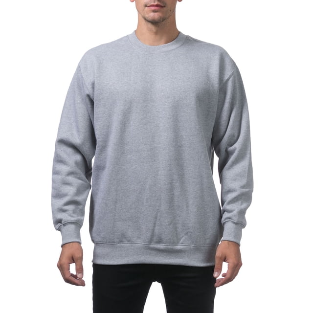 Pro Club Men's Comfort Crew Neck Fleece Pullover Sweater - Heather Gray ...