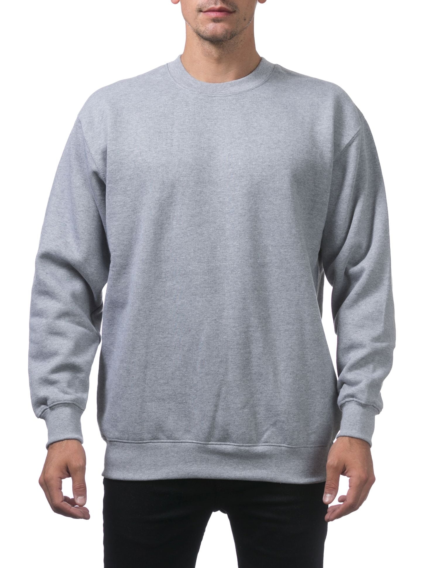 Pro Club Men's Comfort Crew Neck Fleece Pullover Sweater - Heather Gray ...