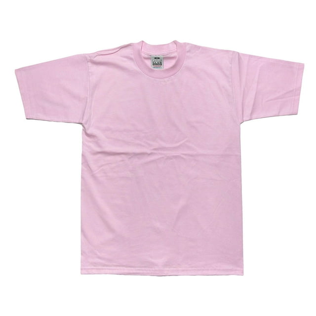 Pro Club Men's Heavyweight Cotton Short Sleeve Crew Neck T-Shirt (Pink ...