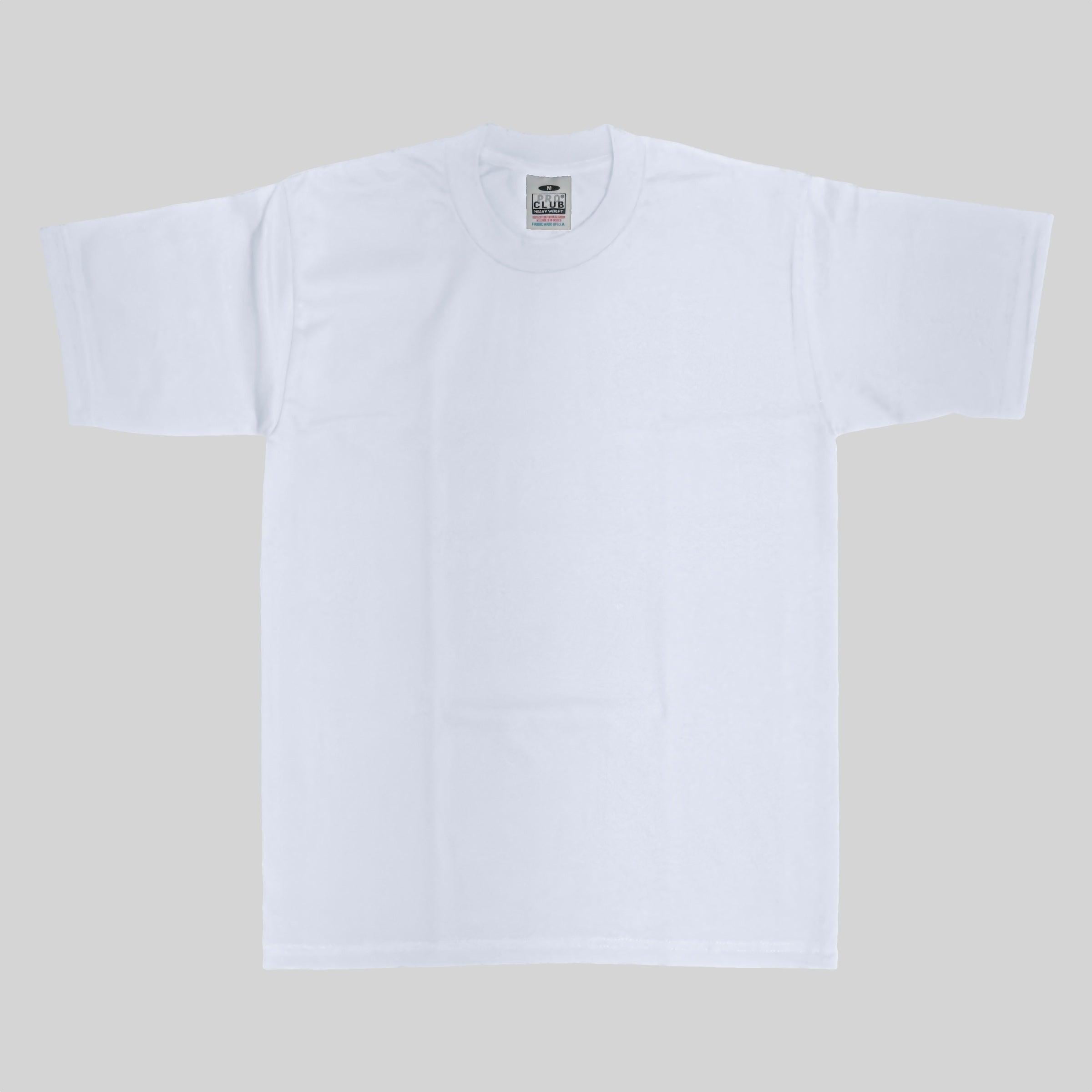 Pro Club Men's Heavyweight Cotton T-Shirts, Crew Neck, Short Sleeve ...