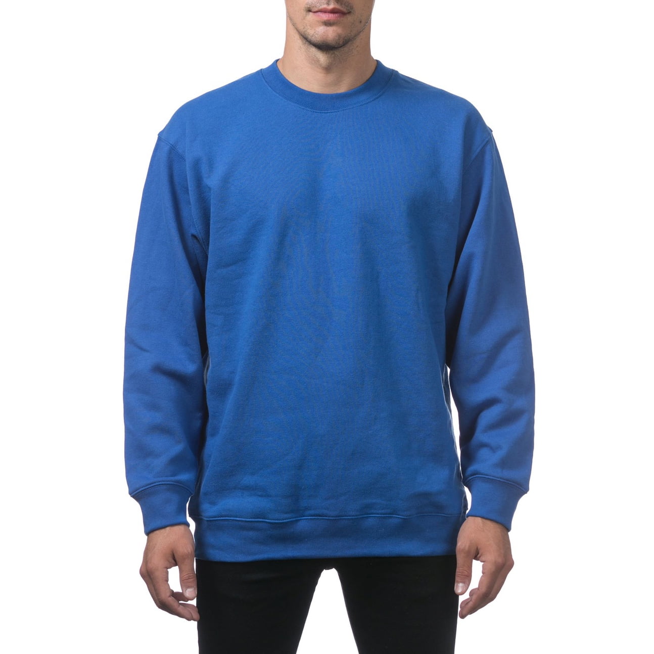 Pro Club Men's Heavyweight Crew Neck Fleece Pullover Sweater - Royal ...