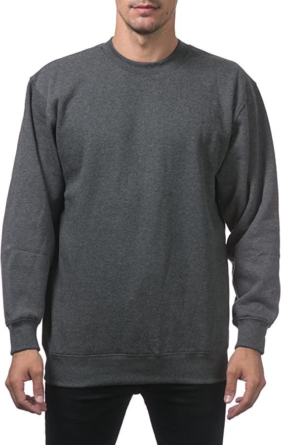 Pro Club Men's Heavyweight Crew Neck Fleece Pullover Sweatshirt ...
