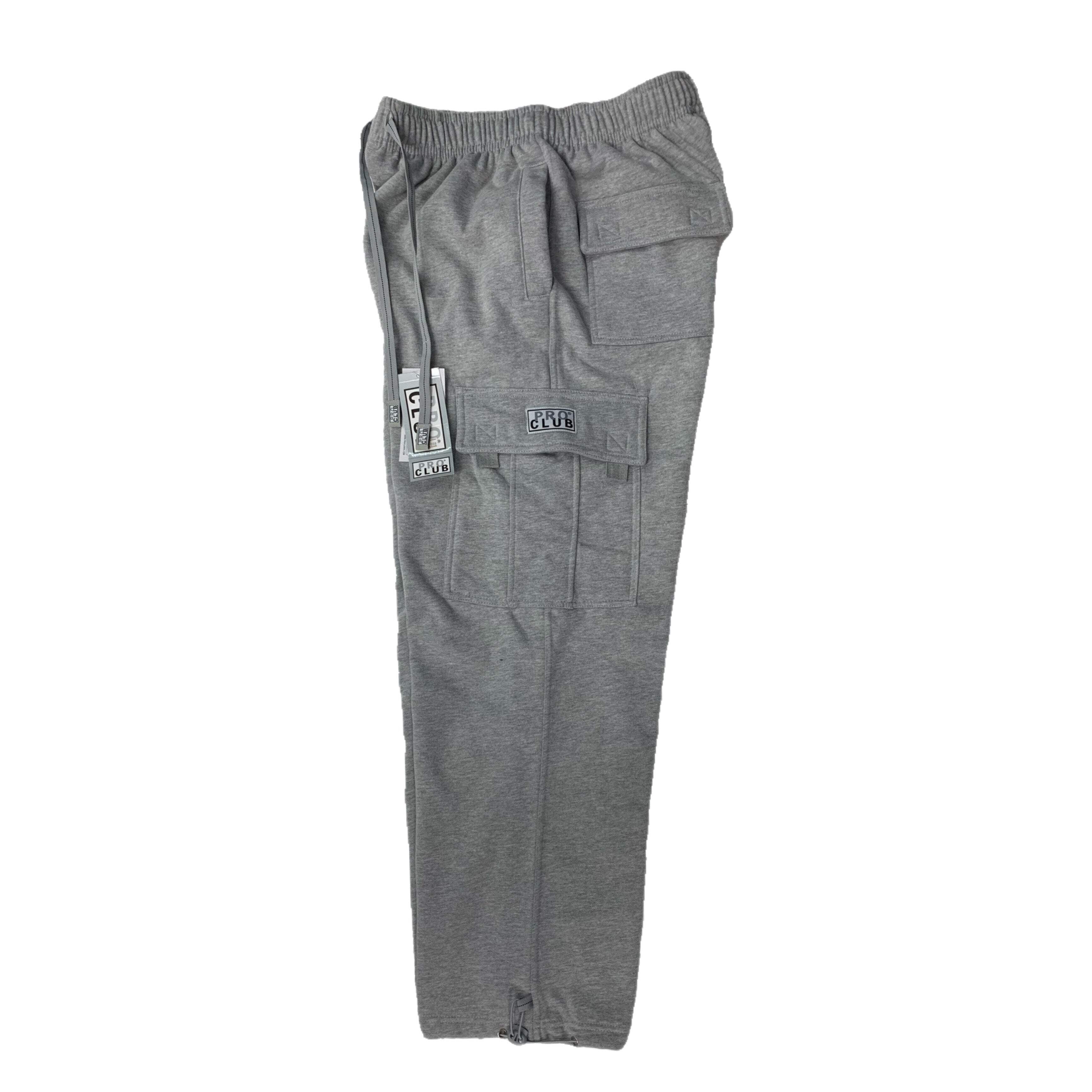 Pro Club Men's Heavyweight Fleece Cargo Pants - Heather Gray - Small ...