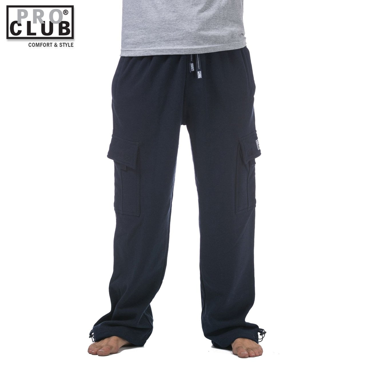 Pro Club Men's Heavyweight Fleece Cargo Sweatpants Navy Blue - Walmart.com
