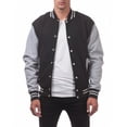 Pro Club Men's Varsity Heavyweight Fleece Baseball Jacket - Black ...