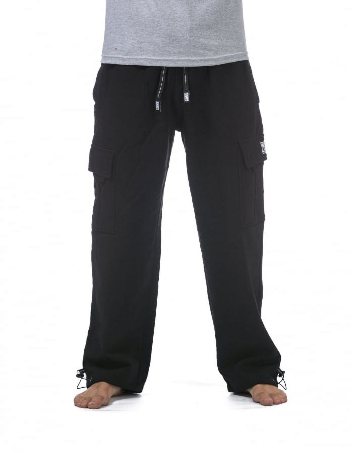 Pro Club Men's Heavyweight Cargo Sweatpants, Black Medium, 13 oz Fleece ...