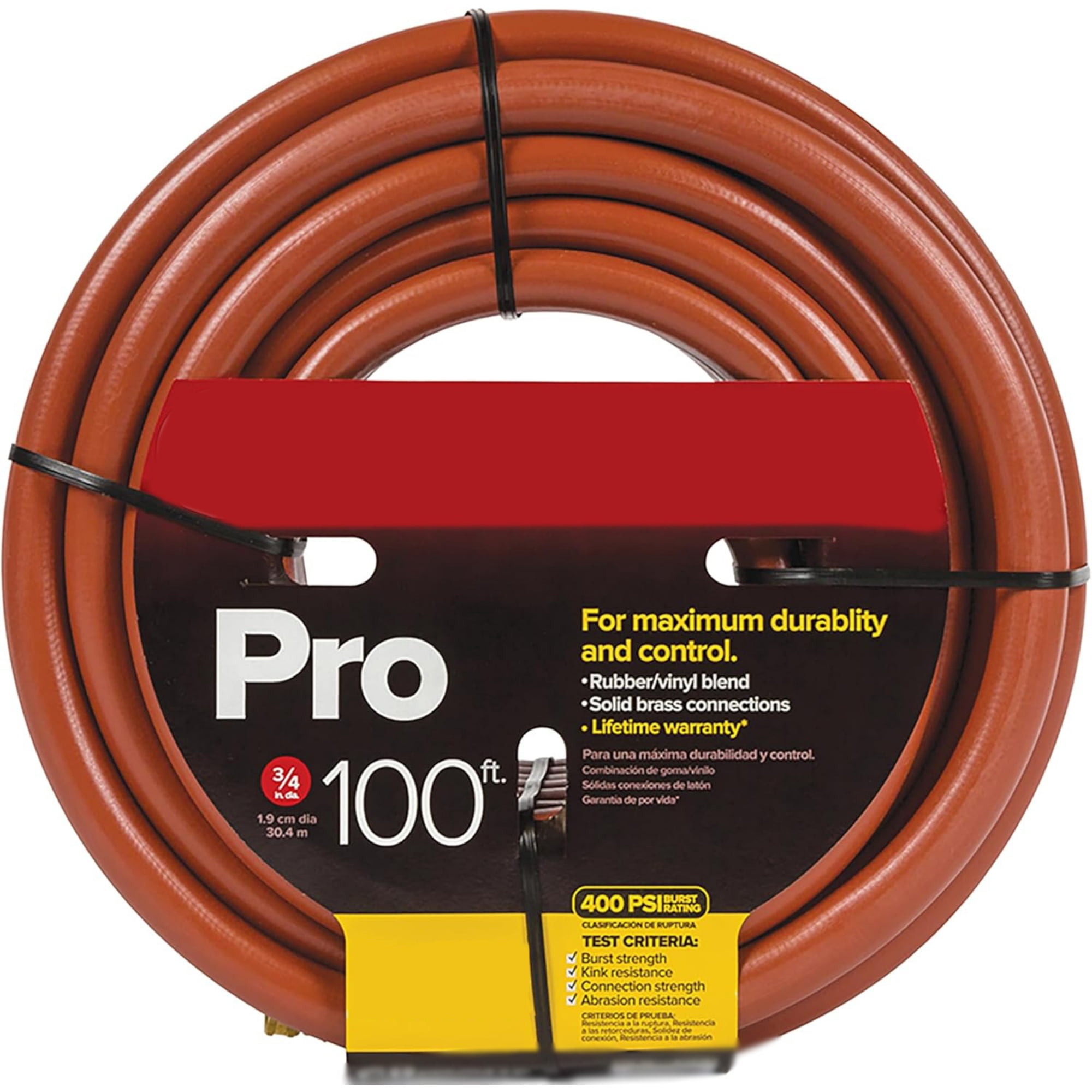 Pro Commercial 3/4" x 100' Heavy Duty Water Hose, Durable and Kink ...