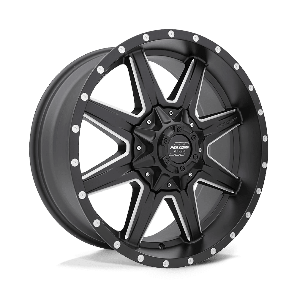 Pro Comp Cast Aluminum Wheel PXA48 20x9 8x180 S-BLK MILL 0mm, PXA5148 ...