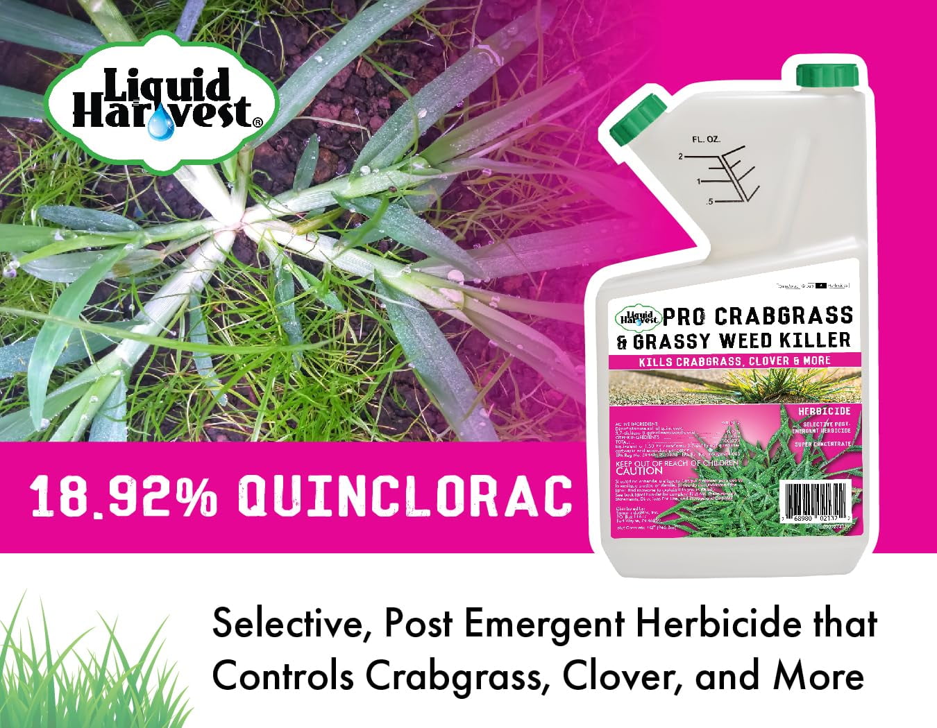 Pro Crabgrass & Grassy Weed Killer 32 Ounces - 18.92% Quinclorac ...