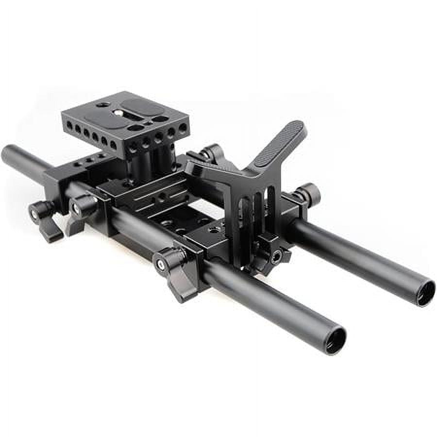 Pro DSLR Shoulder Mount Rig Kit with Lens Support 15mm Rail System ...
