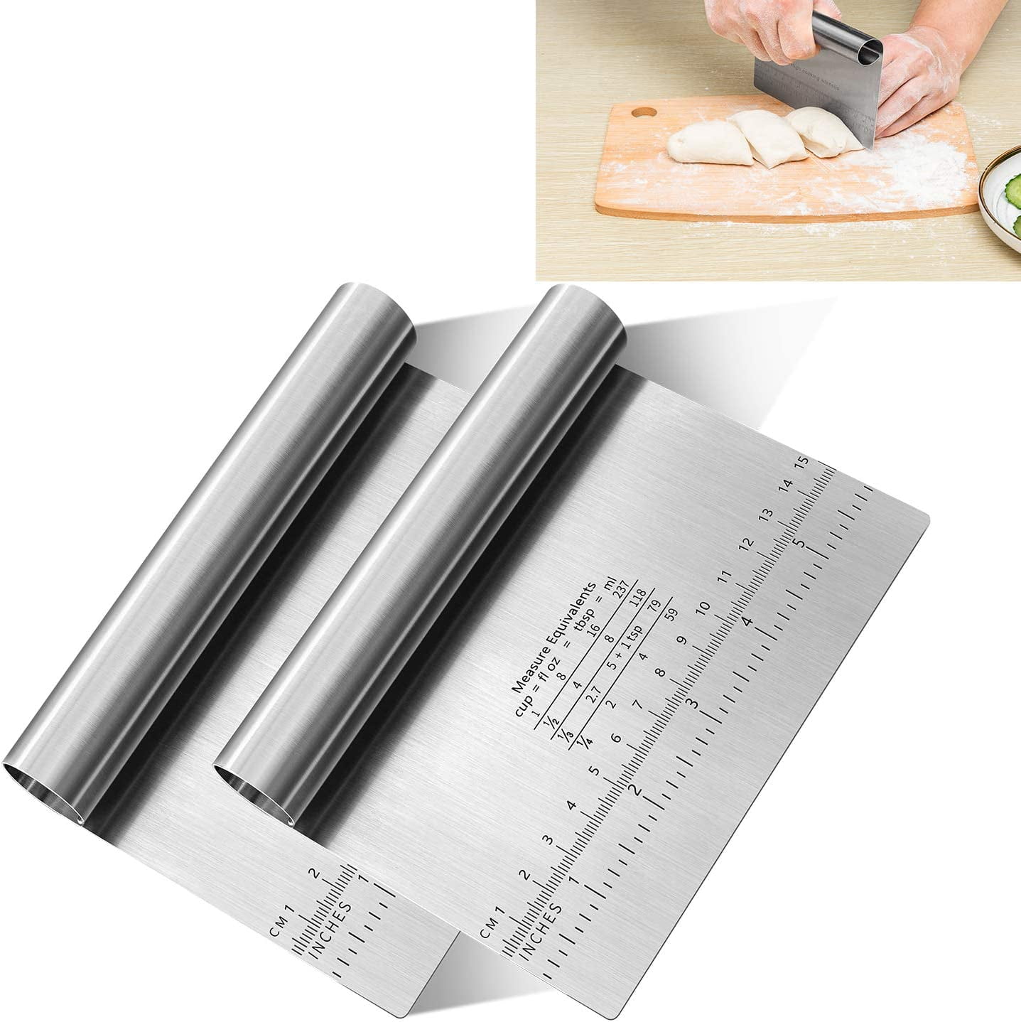 Pro Dough Pastry Scraper/Cutter/Chopper Stainless Steel Mirror Polished ...