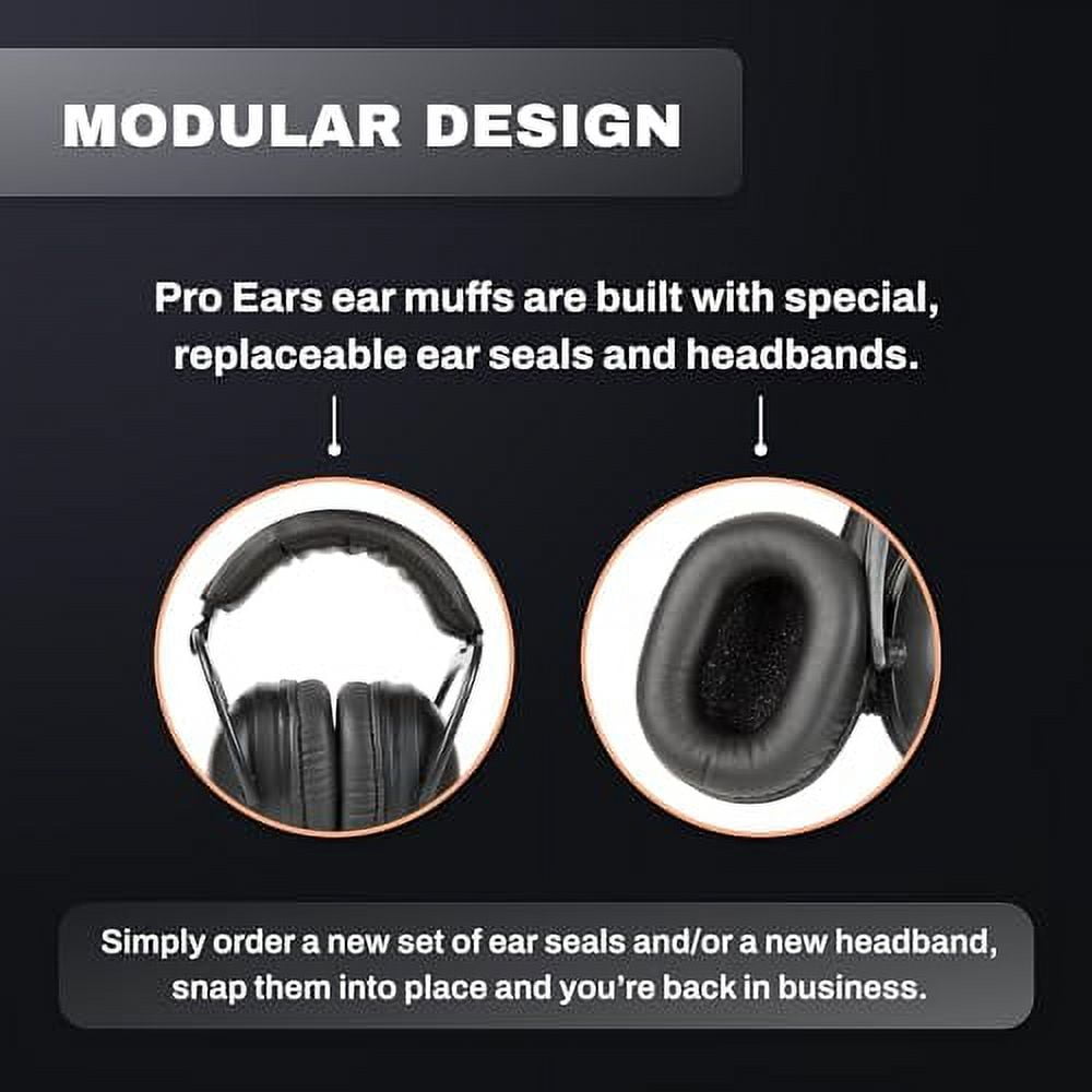 Pro Ears Ultra Sleek Passive Hearing Protection Ear Muffs for Long Use, Indoor and Outdoor Range ...