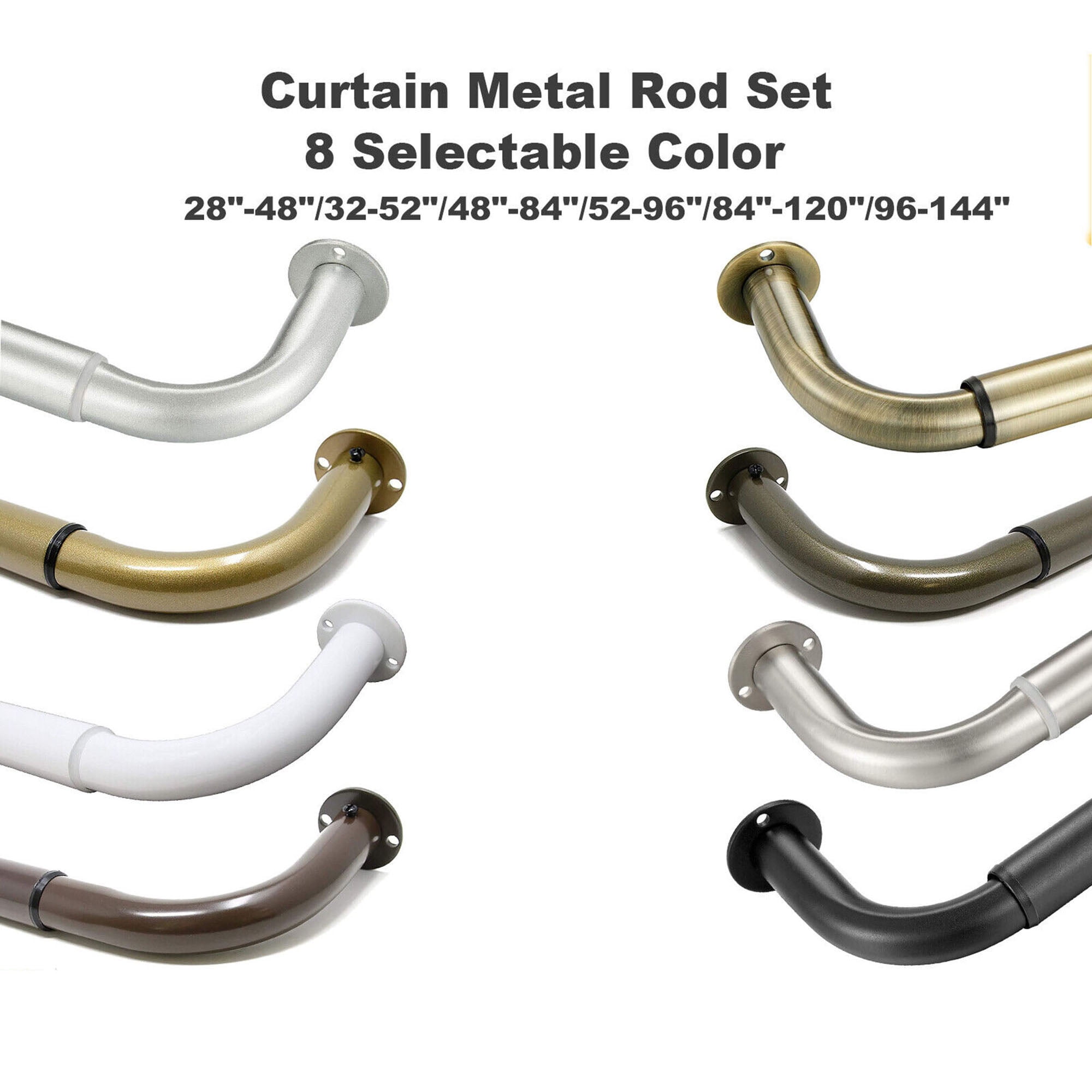 Pro Energy Saving Wrap Around Black Out Return Window Curtain Metal Rod ...