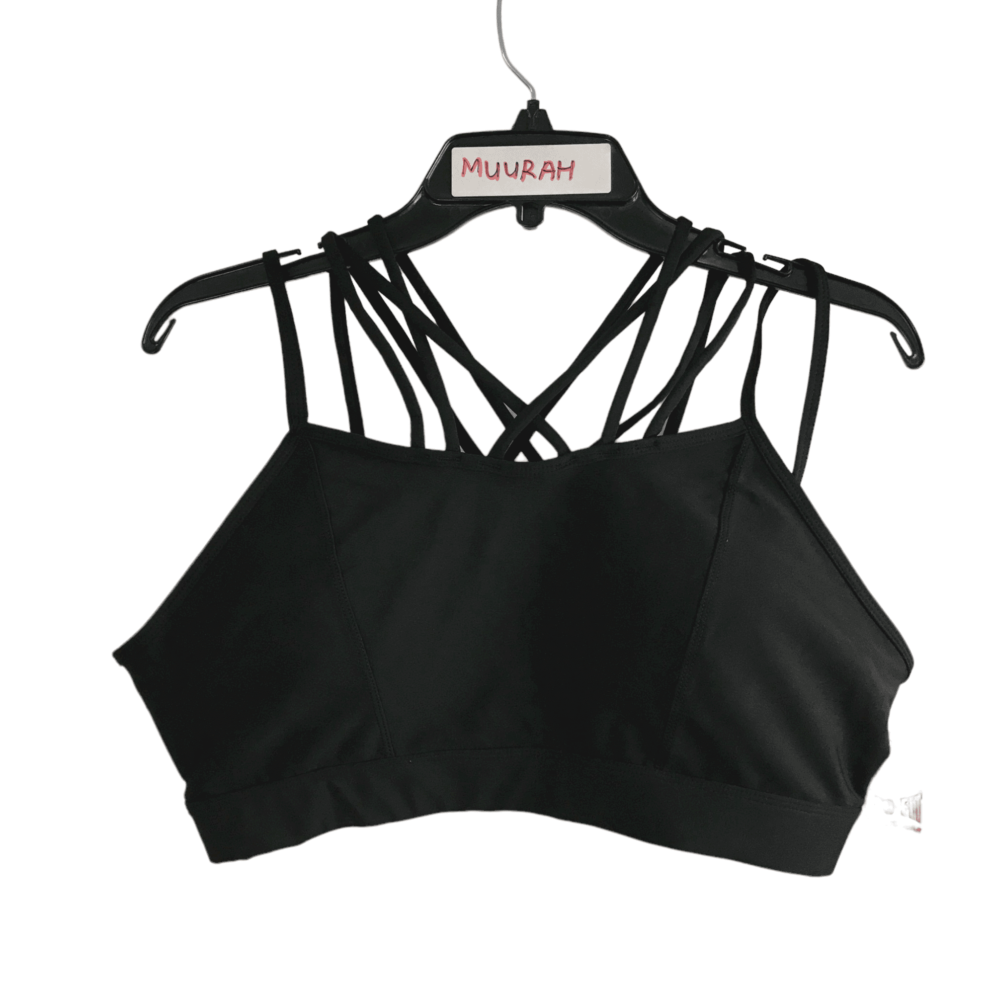 Pro-Fit Sportswear Womens Black Athletic Active Padded Sports Bra Size ...